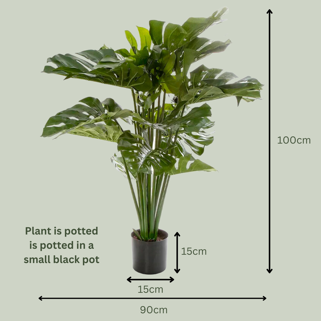 Extra Wide Artificial Monstera Plant