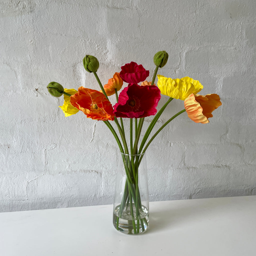 Artificial Poppy Vase