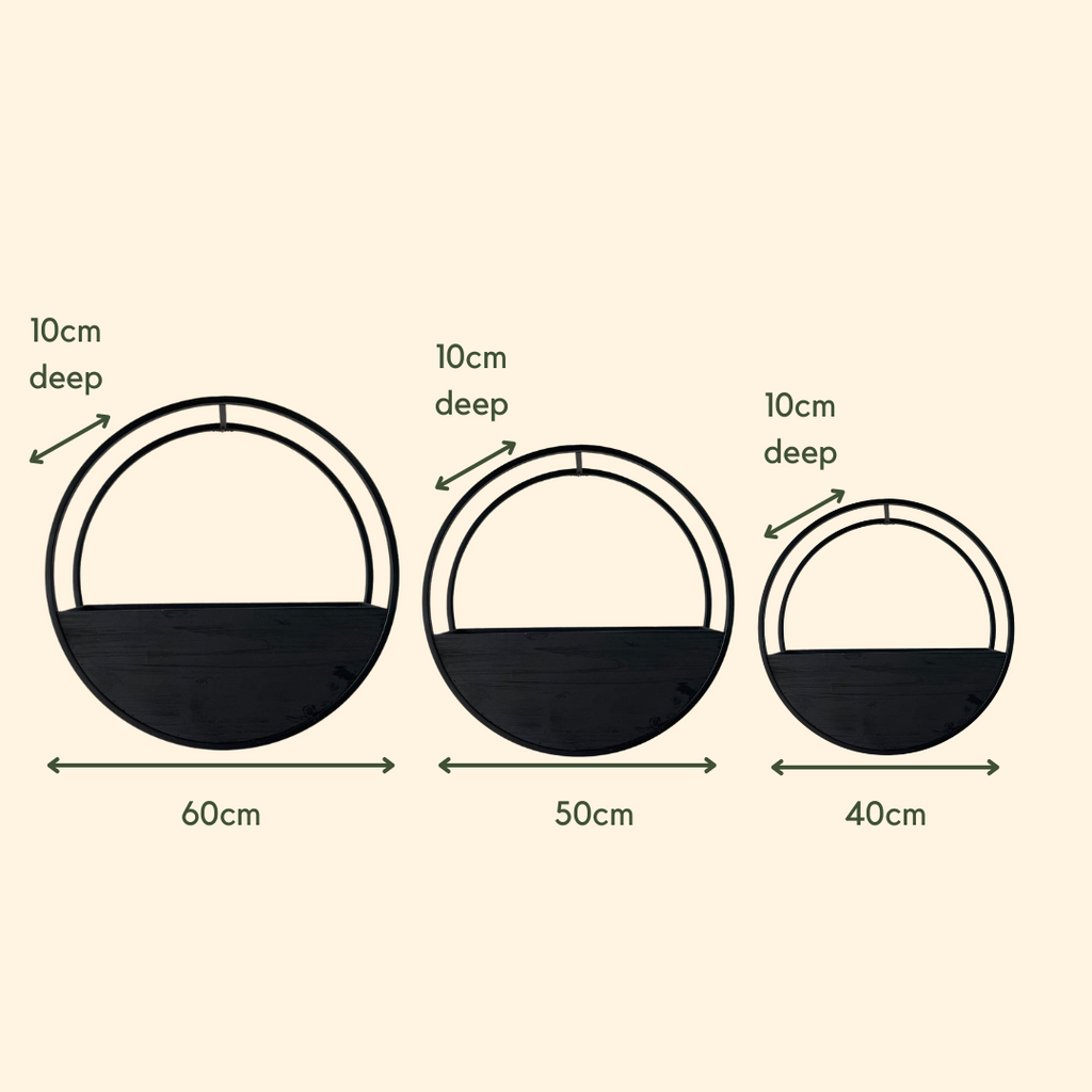 Half Moon Wall Planters | Black Wood – The Plants Project